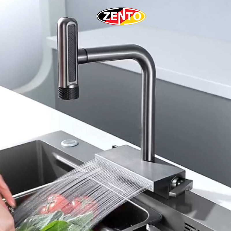 Vòi rửa chén bát 7in1 Waterfall faucet kitchen SUS5541-Gr (dây rút)